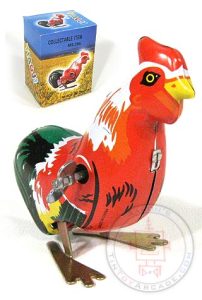 Hopping Rooster Classic Wind Up Toy - Tin Toy Arcade