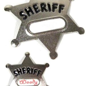 Silver Sheriff Badge with Name Tag Metal - Tin Toy Arcade