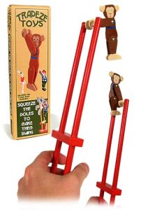 Wooden Monkey Trapeze Toy Classic - Tin Toy Arcade
