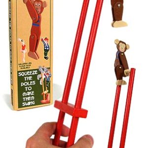 Wooden Monkey Trapeze Toy Classic - Tin Toy Arcade
