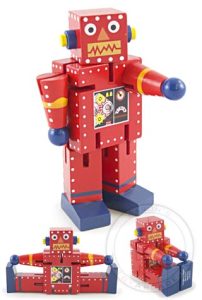 Rocky Red Robot Junior Wood Posable - Tin Toy Arcade