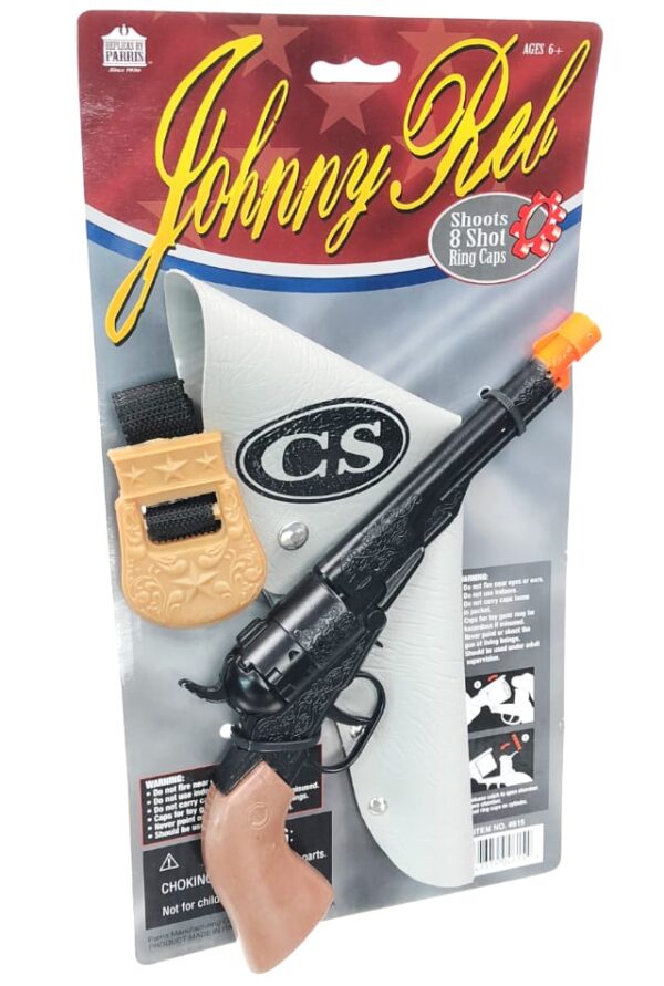 Johnny Reb Civil War 8 Shot Cap Gun Set - Tin Toy Arcade