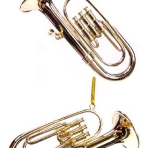Gold Tuba Musical Metal Ornament - Tin Toy Arcade