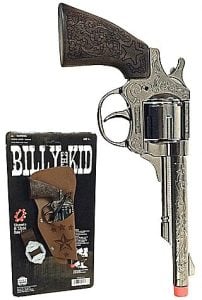 Billy the Kid Replica Revolver 8 Shot Ring Cap Gun - Tin Toy Arcade