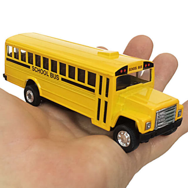 Yellow School Bus 1970s Pull Back Die Cast - Tin Toy Arcade