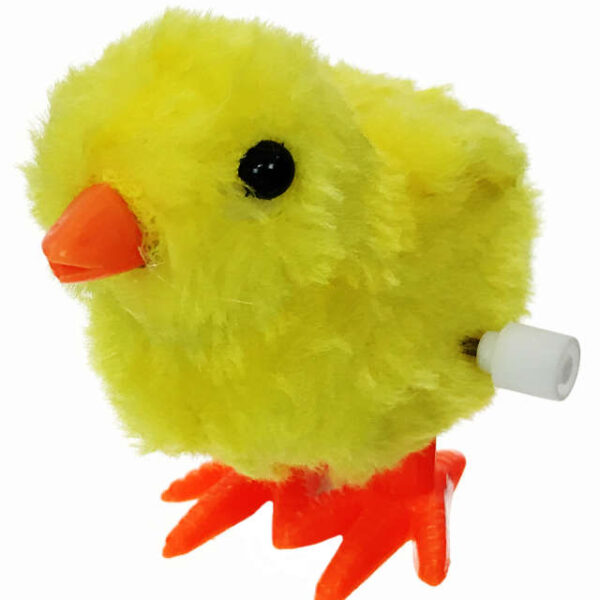 Bright Yellow Chick Hopping Wind Up - Tin Toy Arcade