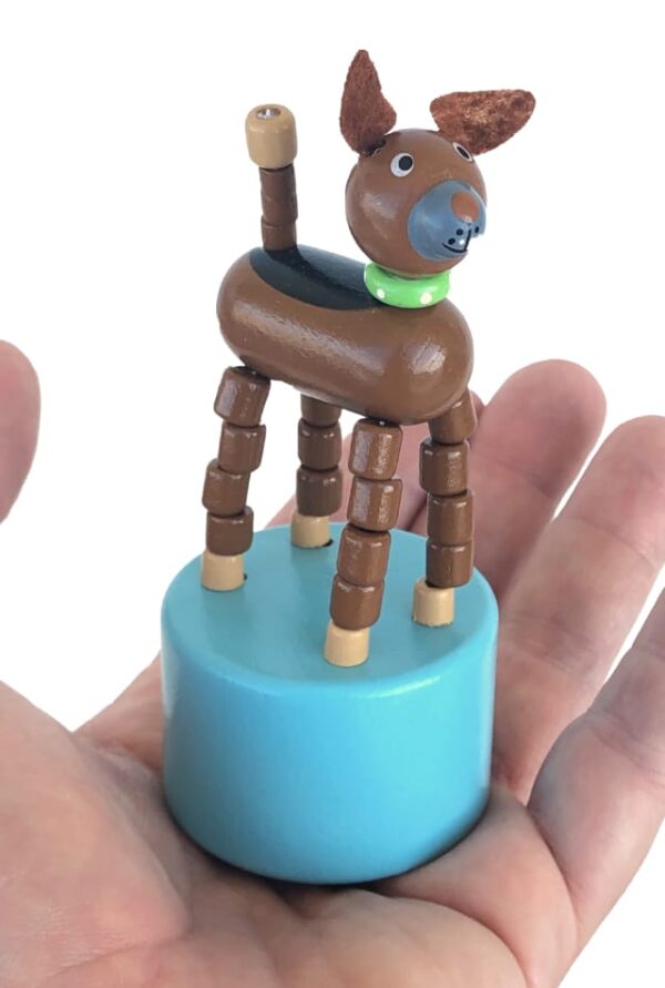 One Dog Push Puppet Puppy Poses Thumb Toy - Tin Toy Arcade