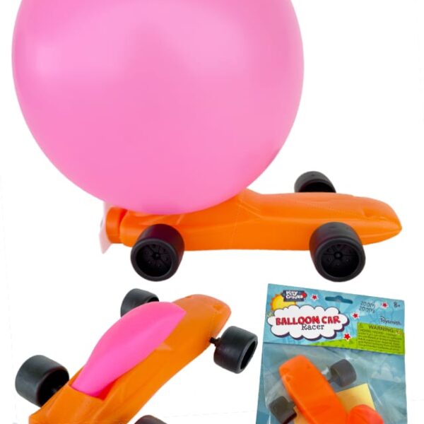 Balloon Powered Race Car Orange Toy Indy Racer - Tin Toy Arcade