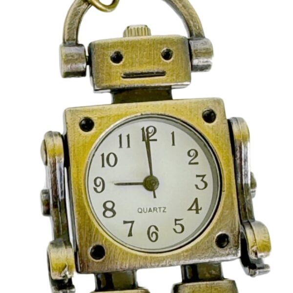 Robot Watch Necklace Bronze Metal Retro Watch - Tin Toy Arcade