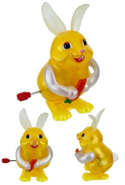 Bright Yellow Chick Hopping Wind Up - Tin Toy Arcade