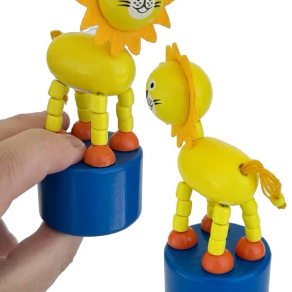 Safari Lion Wooden Thumb Puppet Toy - Tin Toy Arcade